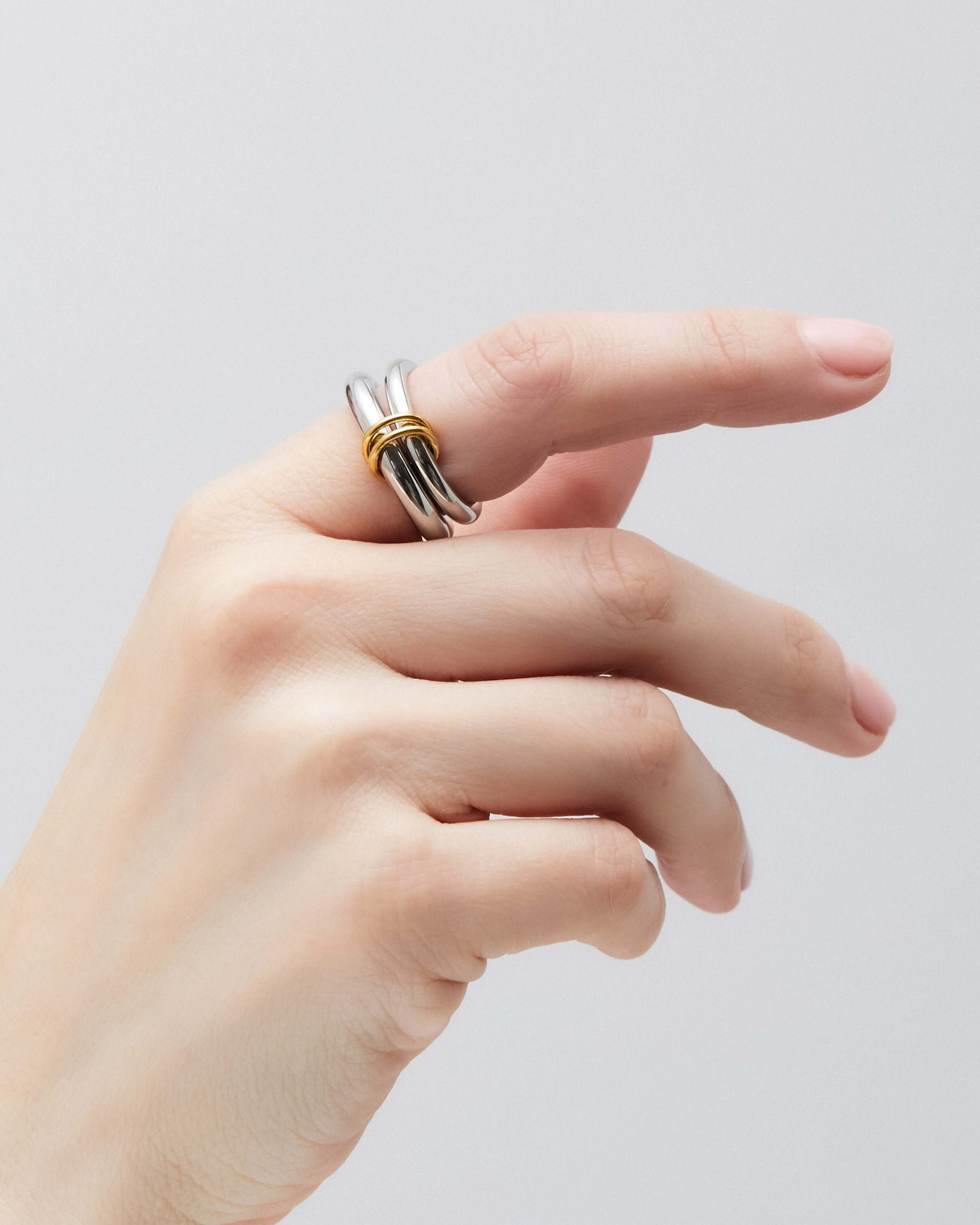 Double Ring | Chunky Statement Rings | Twin Ring | Double Stack Rings ...